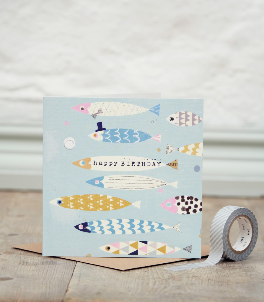Anna Victoria Fish Flock Greetings Card - Anna Victoria